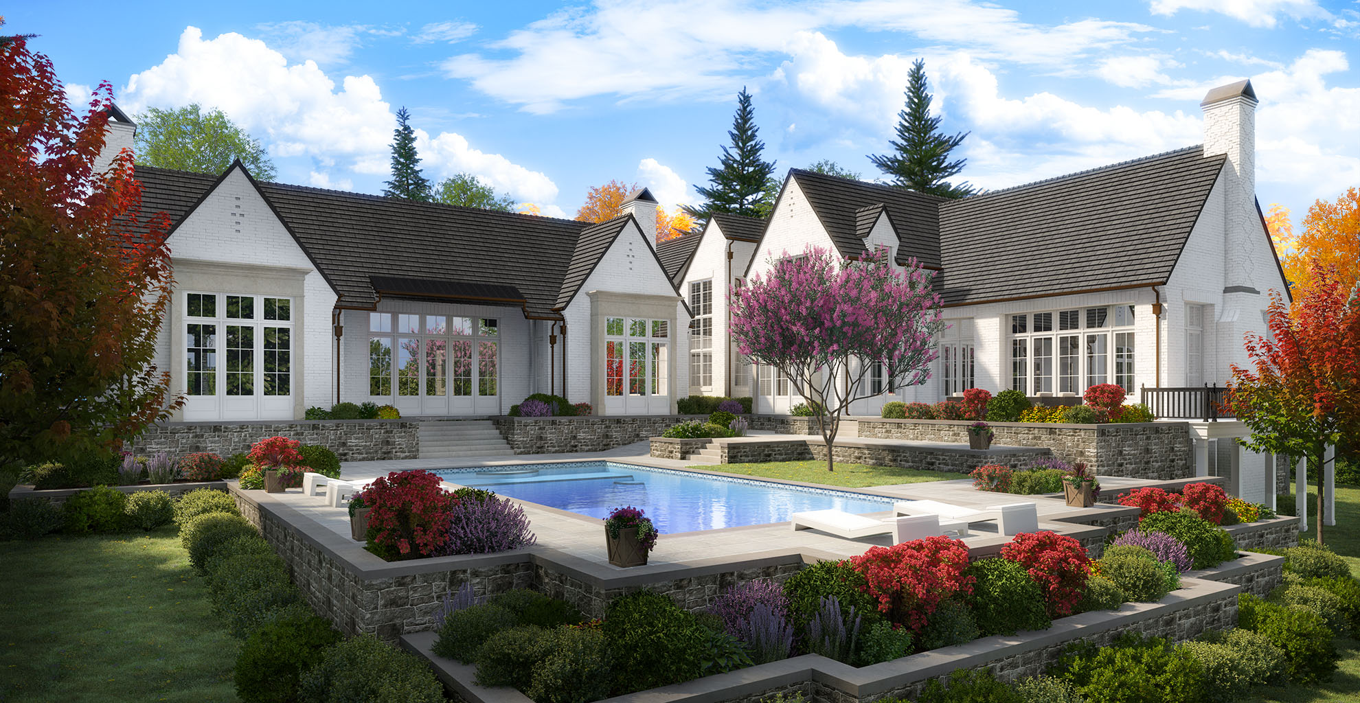 Autumn Poolside - XR3D Studios