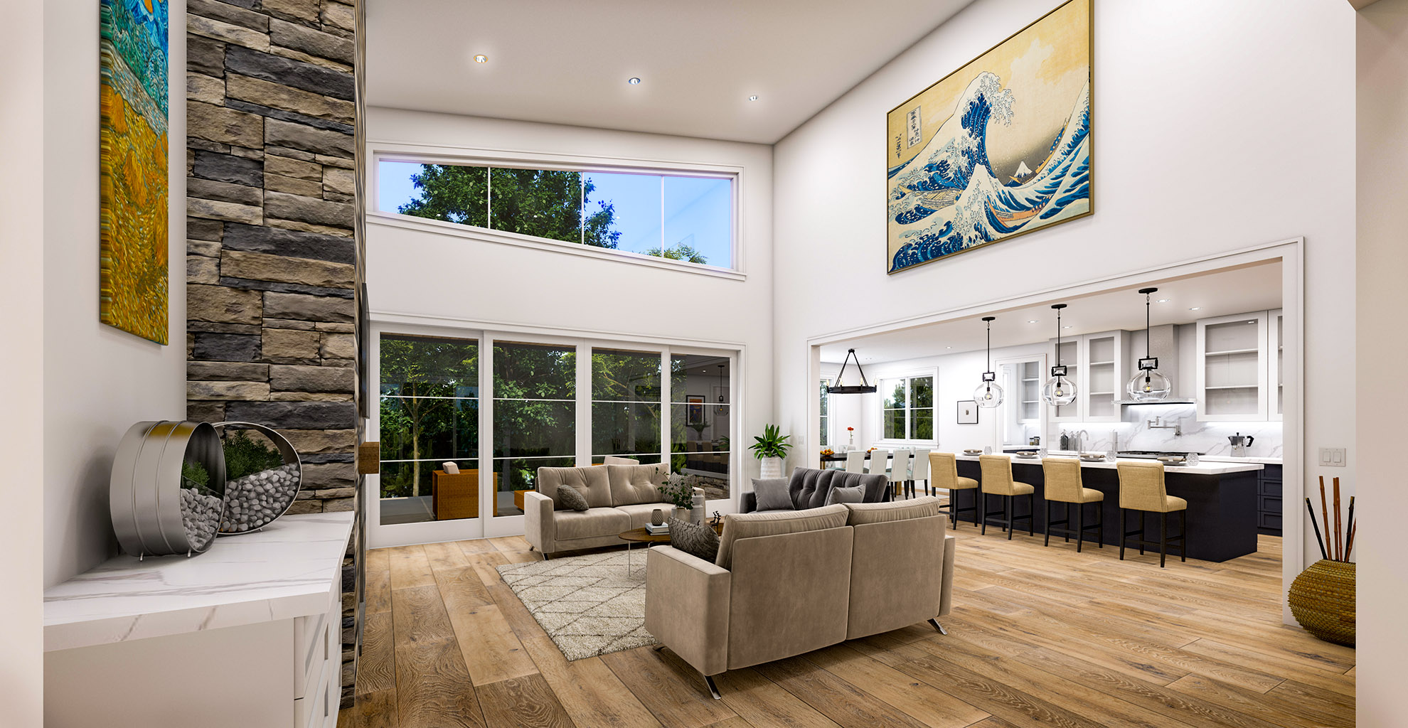 Contemporary Great Room - XR3D Studios
